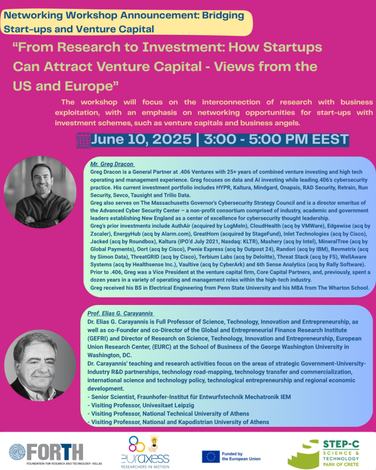 Online workshop: “From Research to Investment: How Startups Can Attract ...